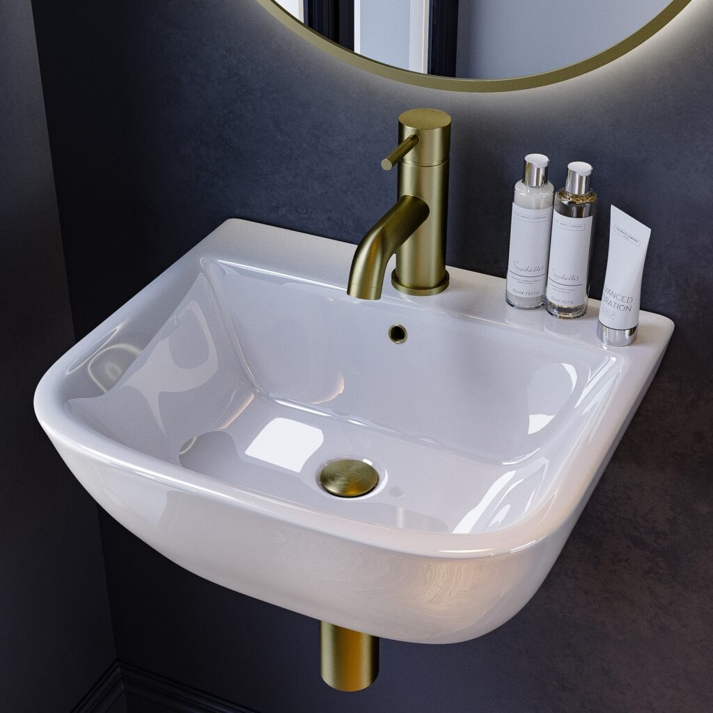 Cloakroom Wall Hung Basin 450mm – Atlanta – Crystal Baths